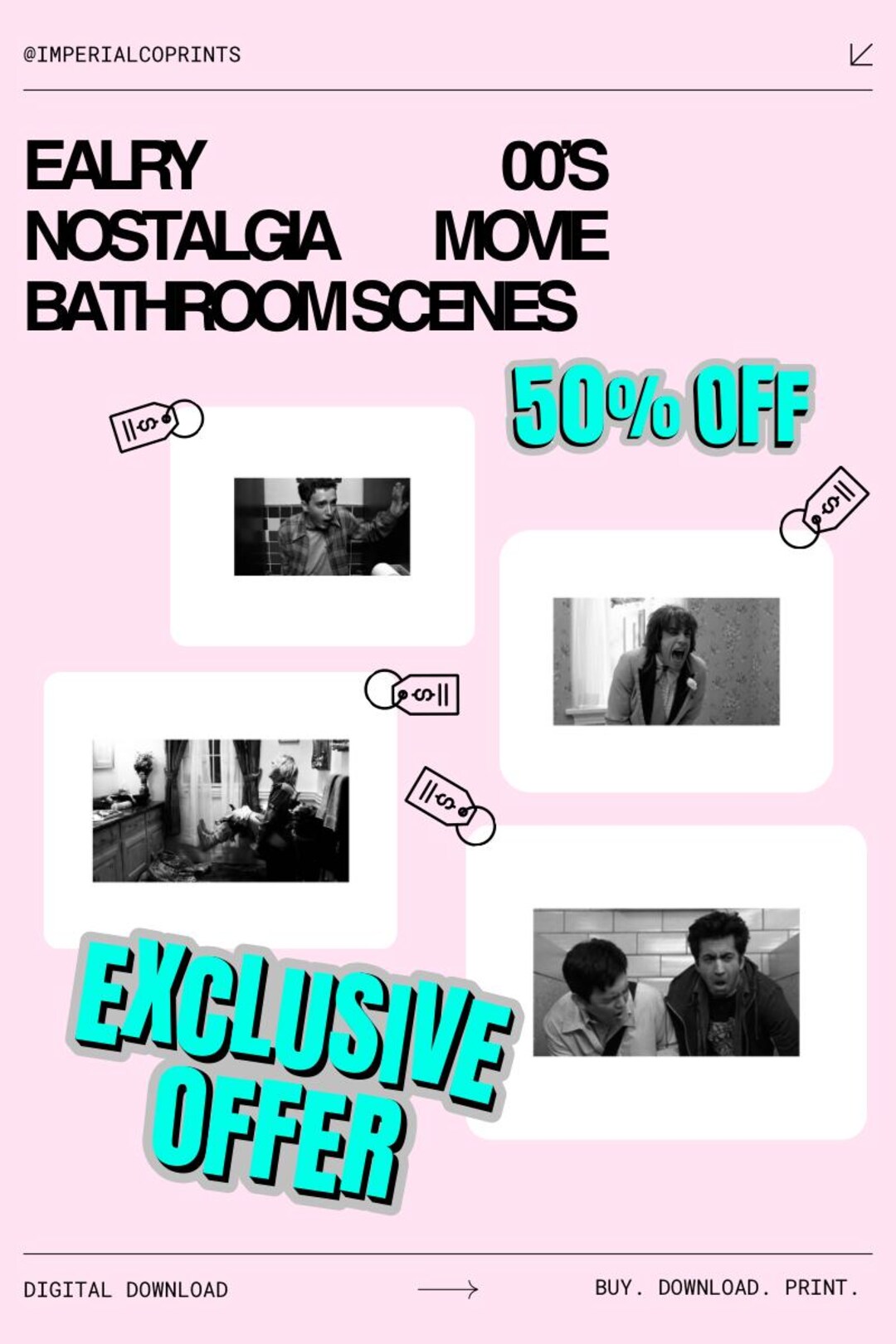 Nostalgia Film Restroom Posters - Etsy