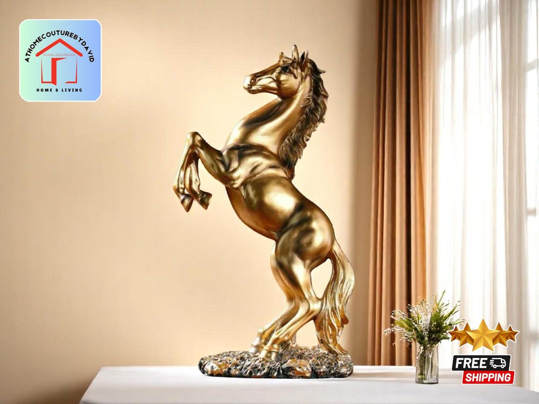 Modern Horse Sculpture | Retro-inspired Resin Figurine | Home and ...