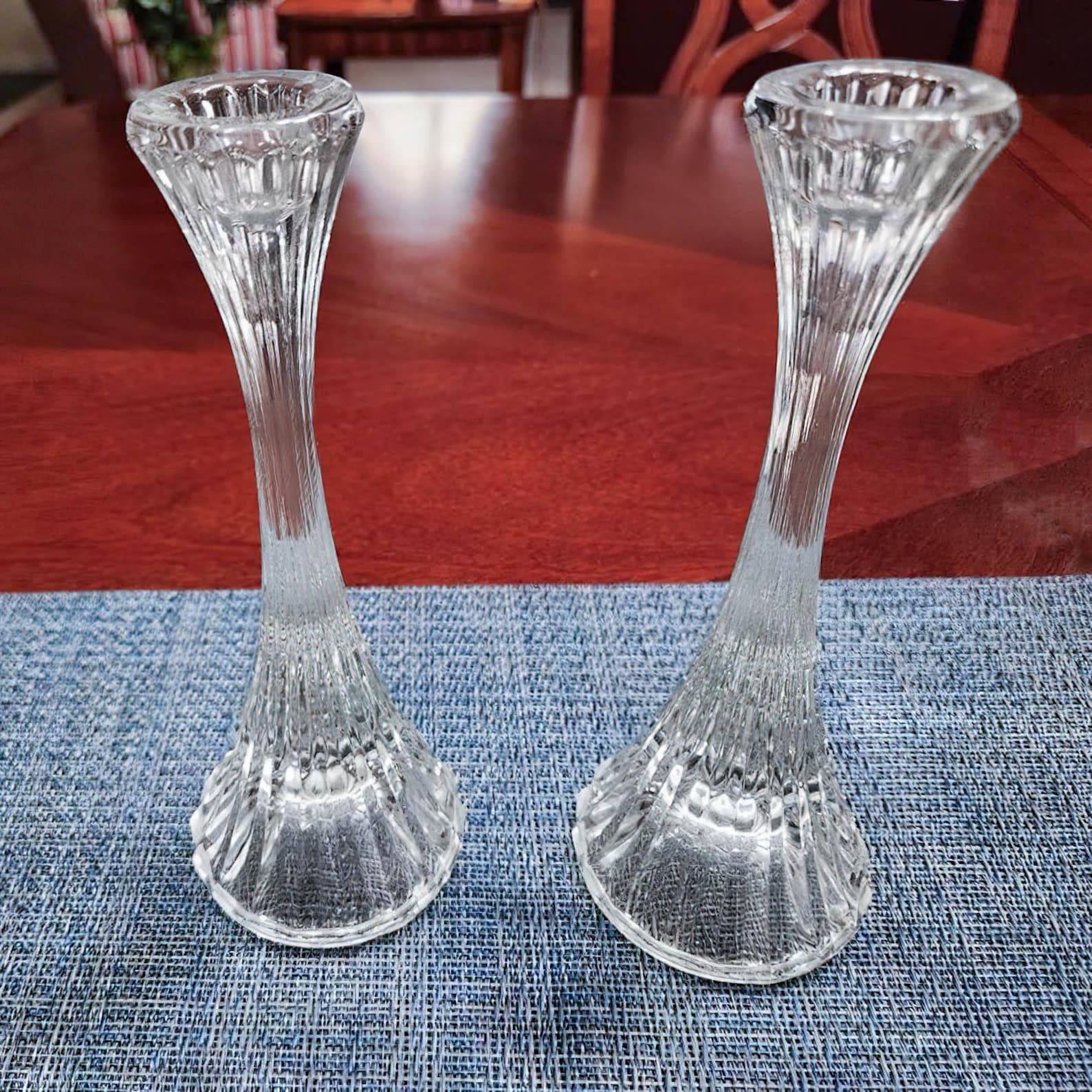 Beautiful Gorham Full Lead Crystal Glass Candle Holders. Set of 2 With ...