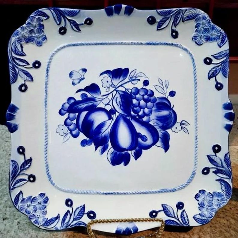 Beautiful Blue & White Certified International Serving Platter by ...