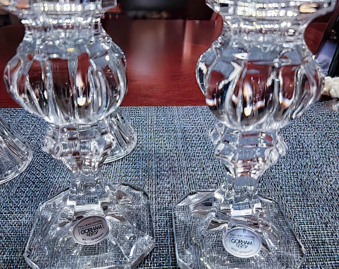Beautiful Gorham Full Lead Crystal Glass Candle Holders. Set of 2 With ...