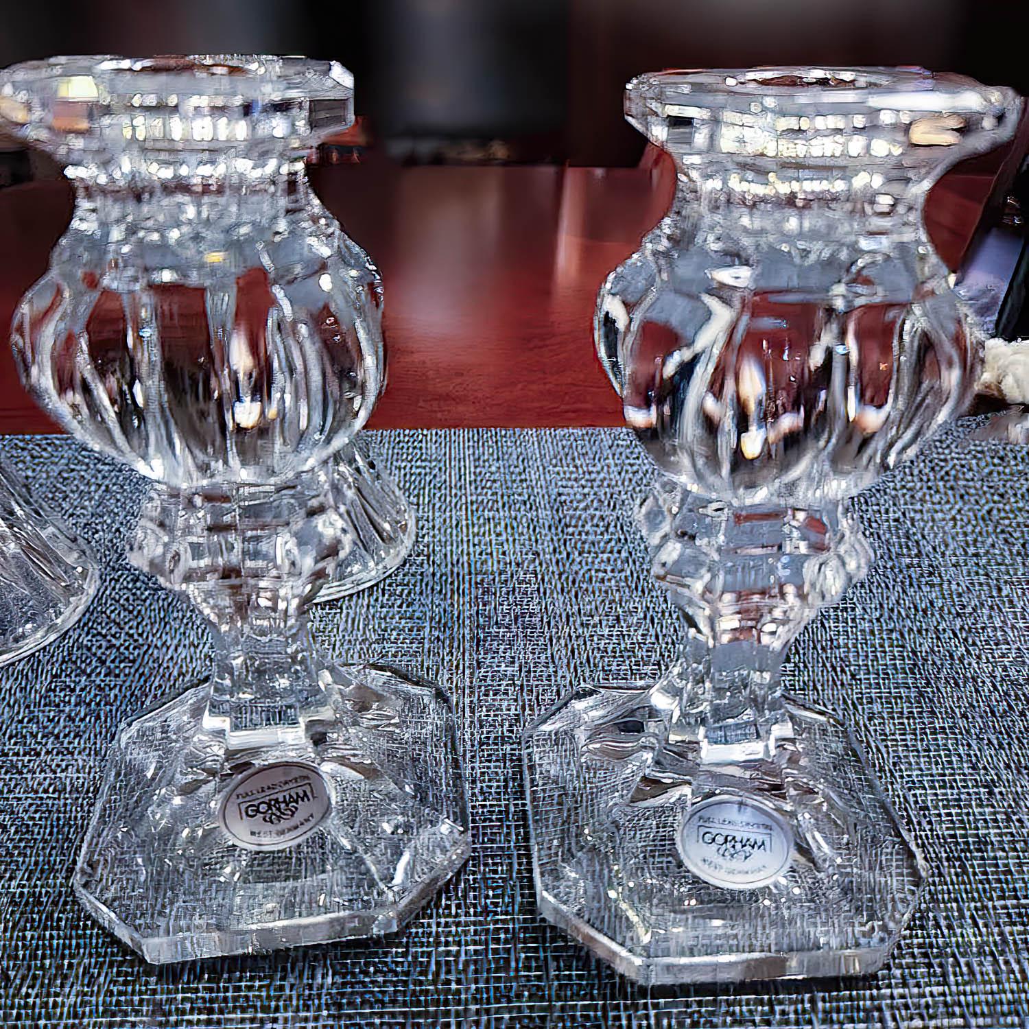 Beautiful Gorham Full Lead Crystal Glass Candle Holders. Set of 2 With ...