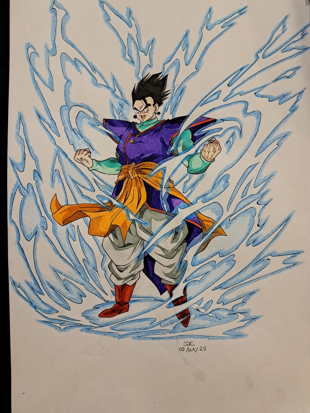 Son Gohan Fan Art. Original Drawing in Colored Pencils and Felt-tip ...
