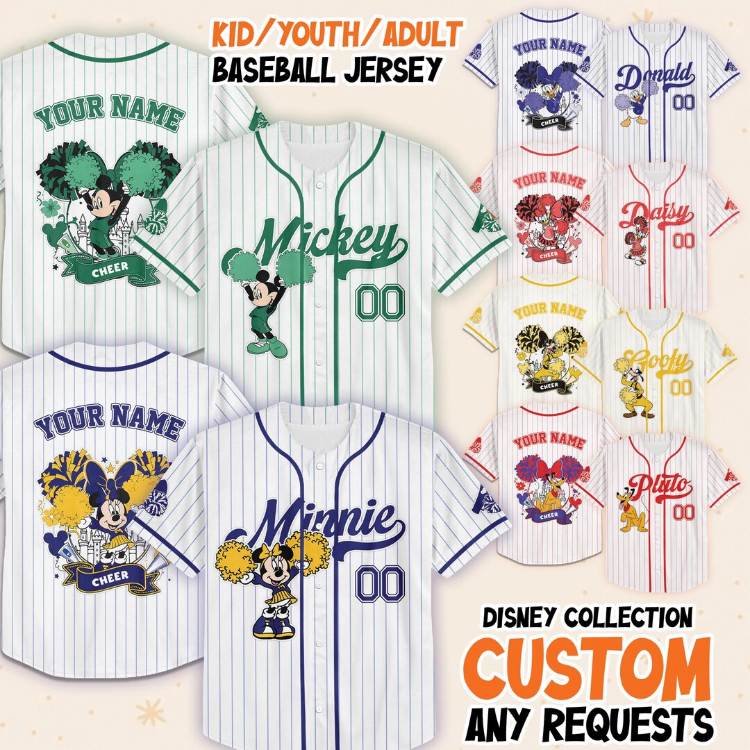 Custom Cheer Competition 2026 Jersey, Mickey and Friends Cheerleader ...