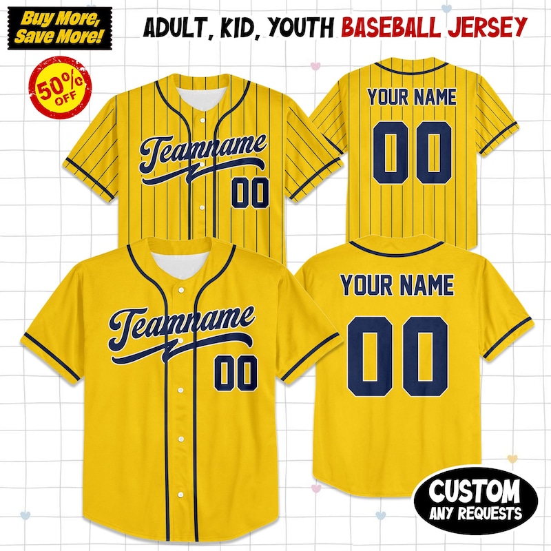 Yellow Baseball Team Mlb - Etsy