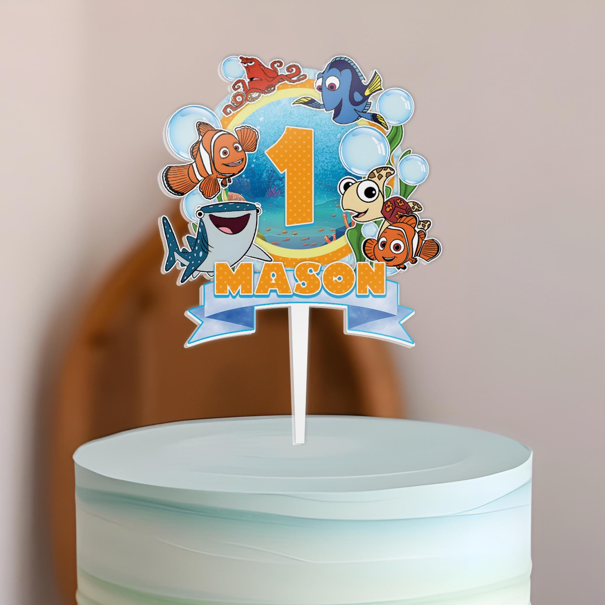 Custom Finding Nemo Birthday 2D Flat Cake Topper, Finding Nemo Disney ...