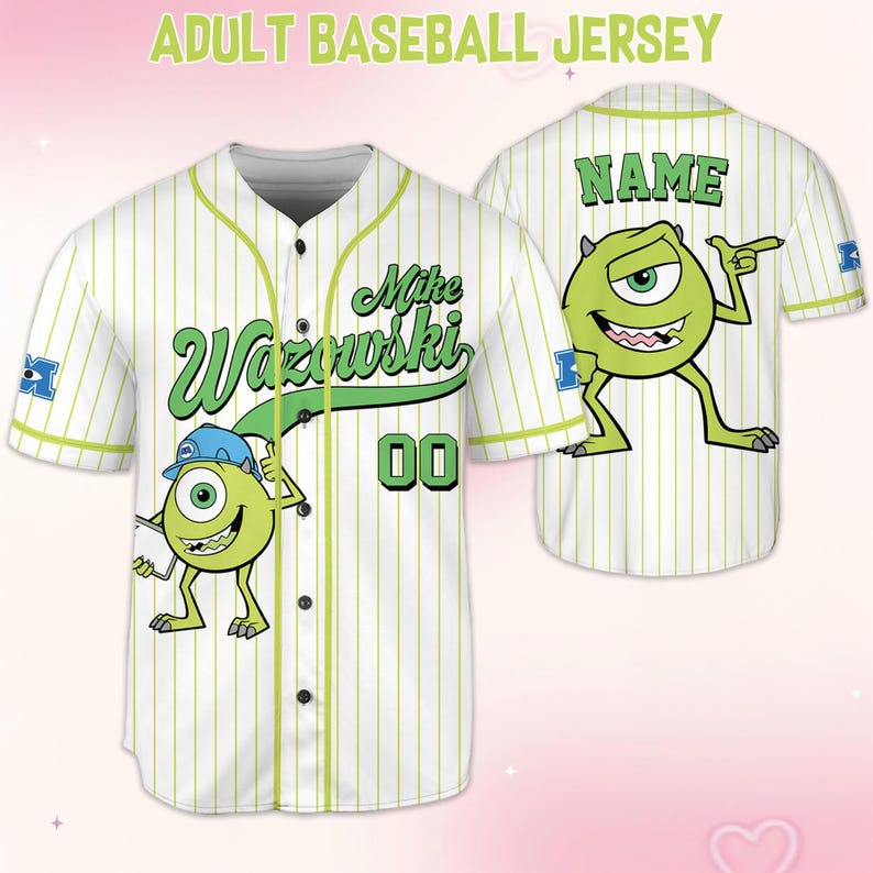 Custom Monster Inc James Sullivan Cyan Baseball Jersey, Birthday Gift ...