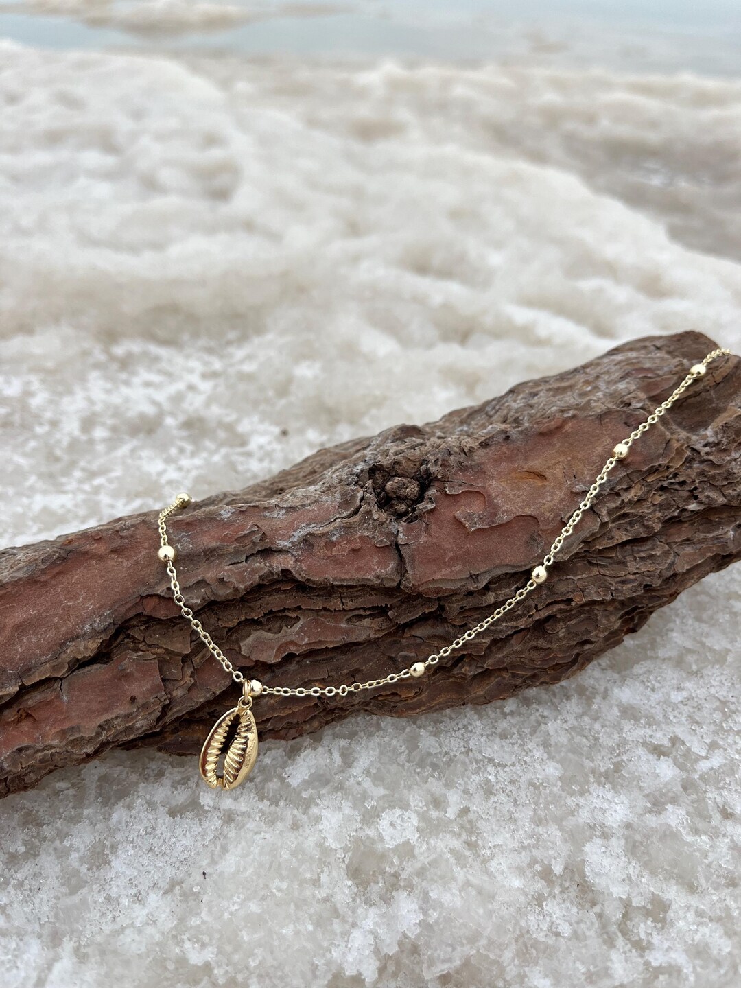 Gold Cowrie Shell Necklace, 14K Gold Plated Seashell Pendant ...