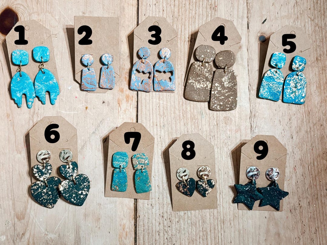 Gold Silver and Rose Gold Flecked Earrings - Etsy