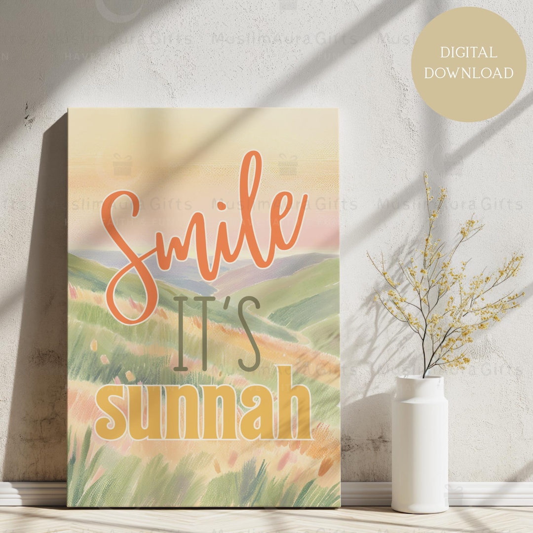 Islamic Wall Art Smile Its Sunnah Islamic Reminder Colorful Wall Art ...