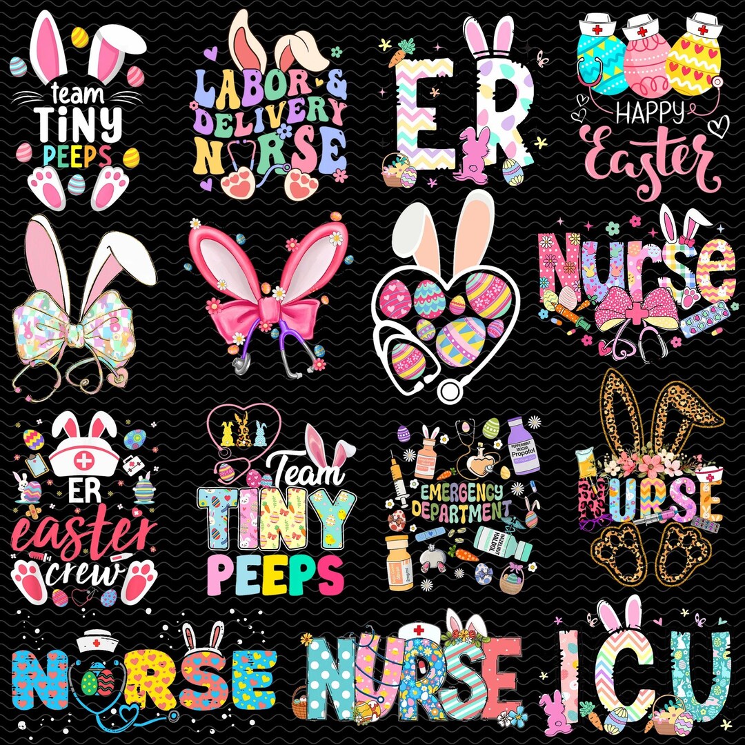 Easter Nurse PNG Bundle, Nurse Hanging With My Bunnies Png,nurse ...