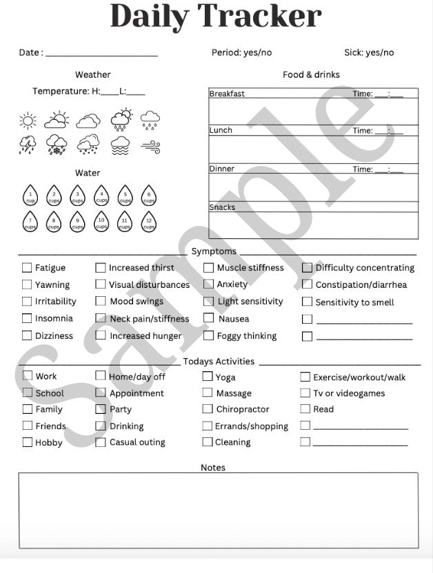 Digital Migraine Journal! Printable & Interactive PDF. Track Daily ...