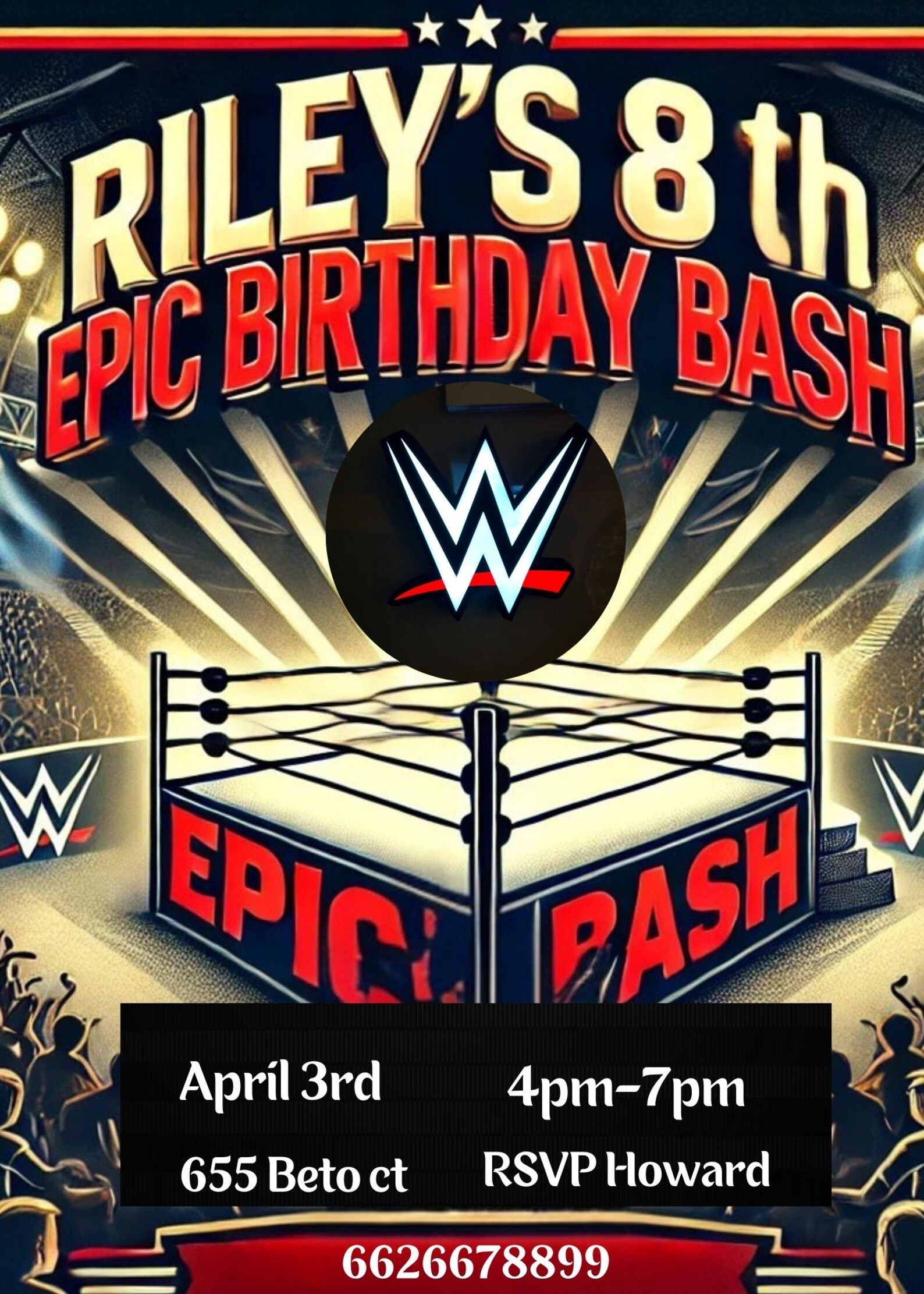 Editable WWE Birthday Invitations - Etsy UK