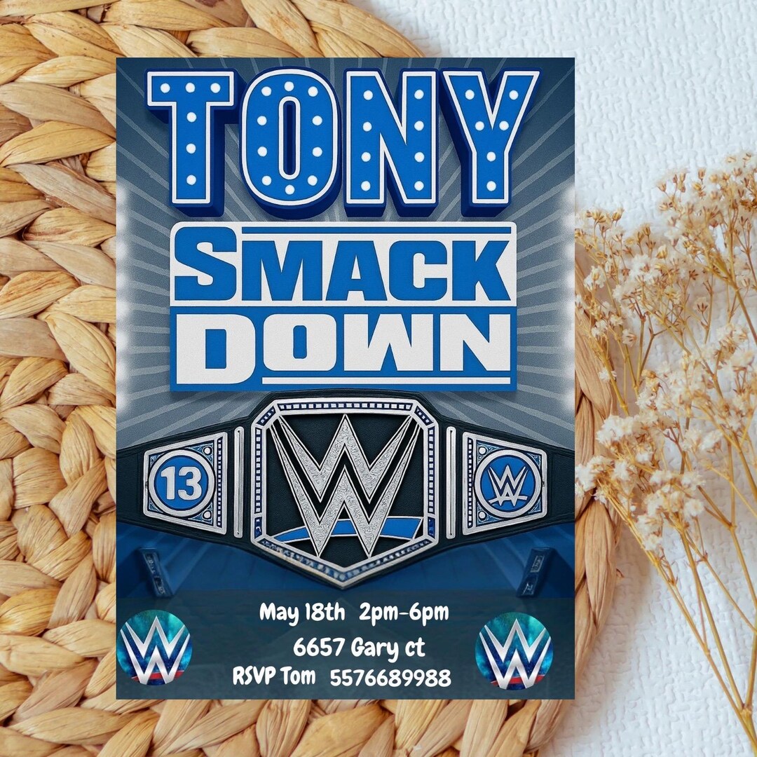 Editable Smackdown Birthday Party Invites - Etsy