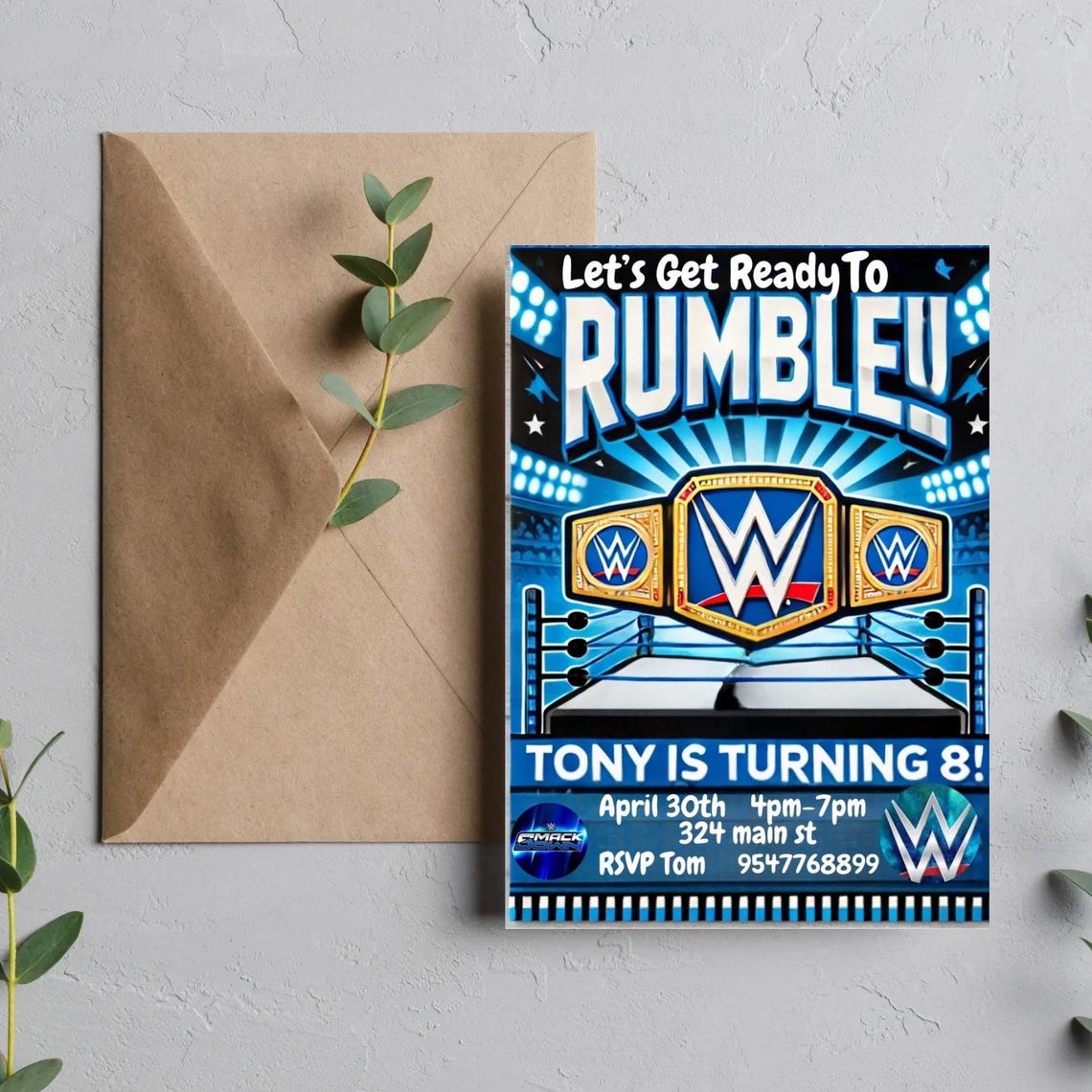 Editable Wrestling Birthday Invitations - Etsy