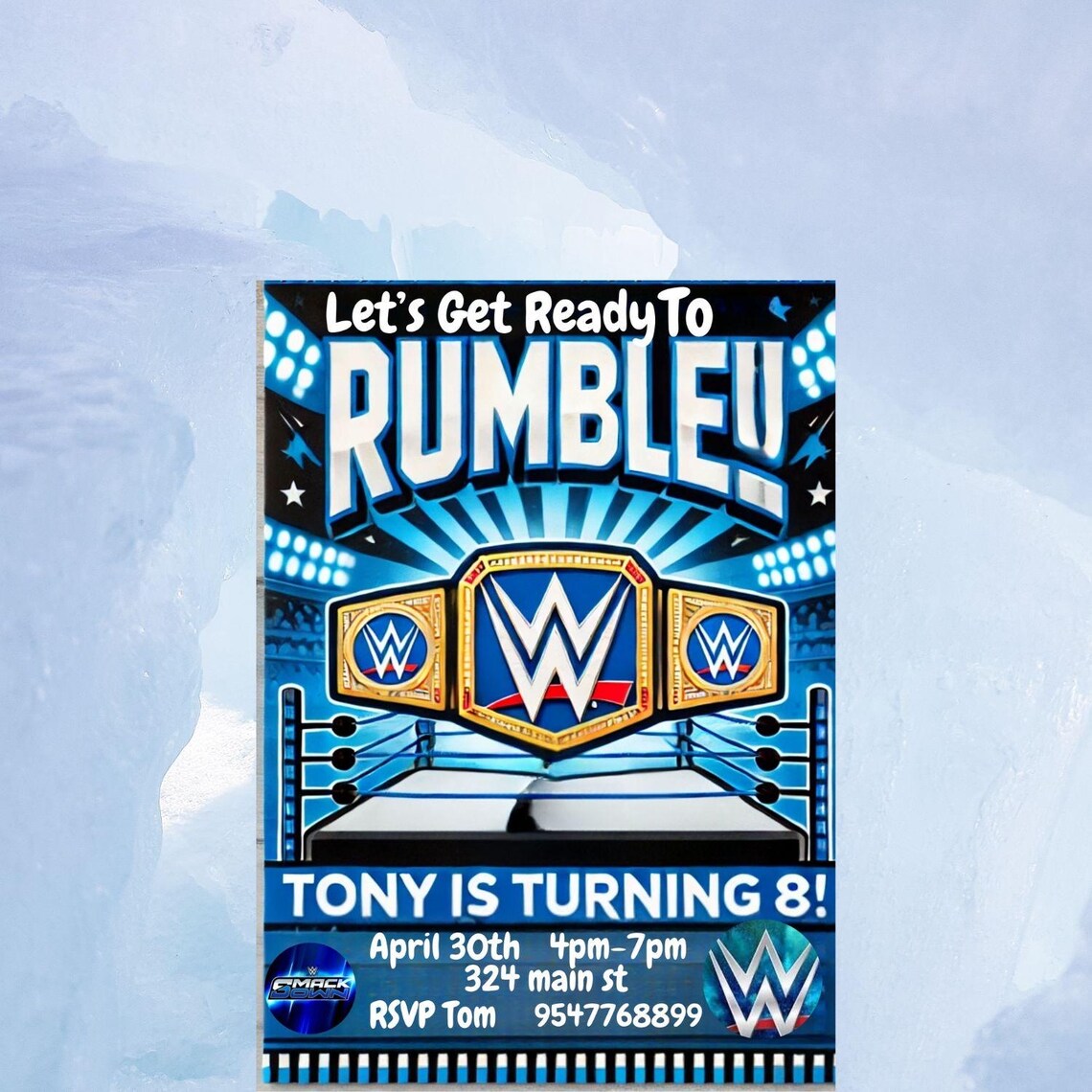 Editable Wrestling Birthday Invitations - Etsy