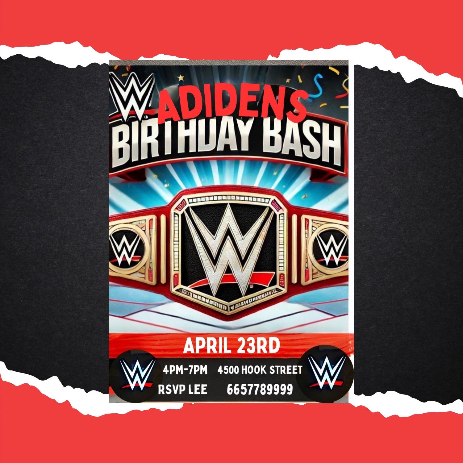 WWE Editable Birthday Invitations - Etsy