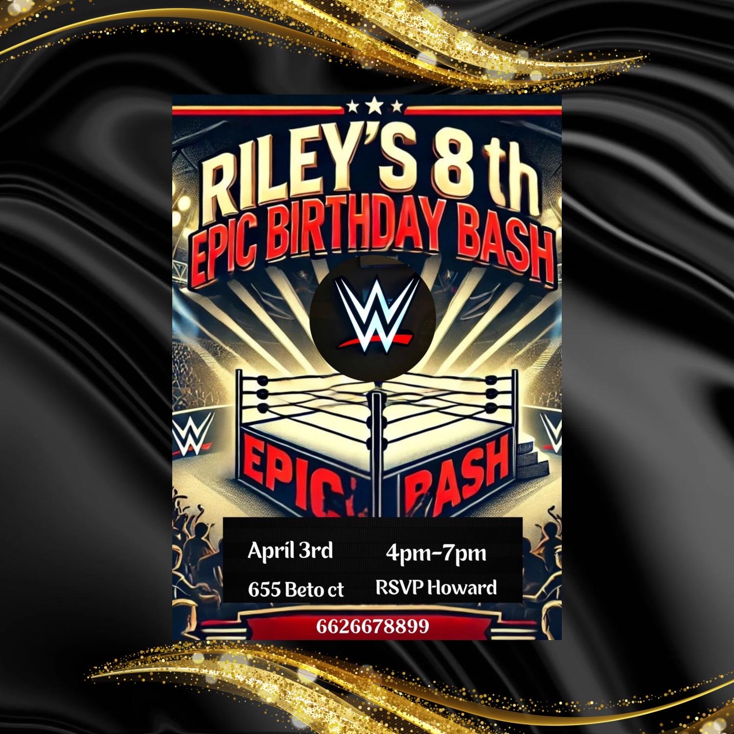 Editable WWE Birthday Invitations - Etsy