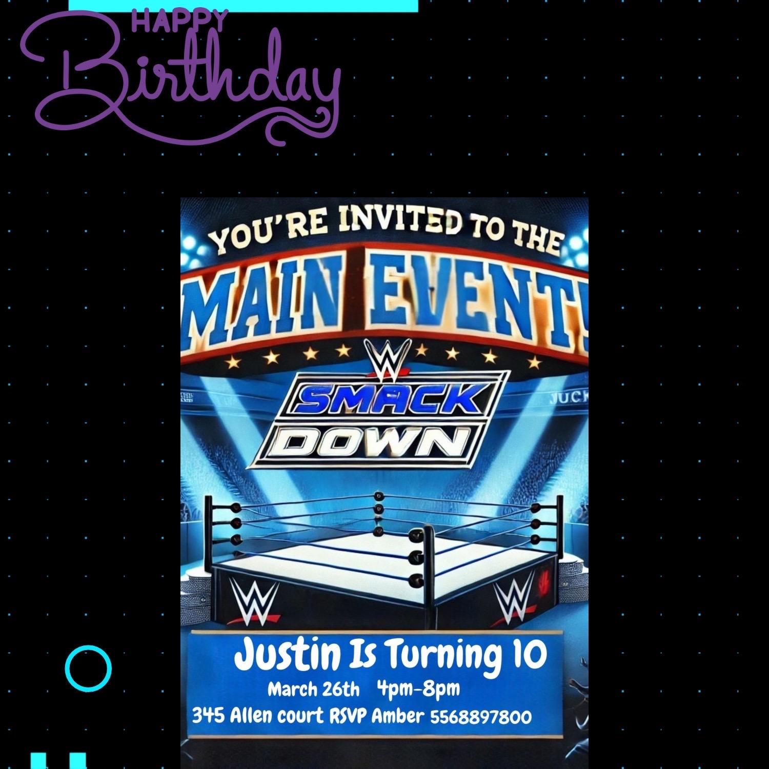 Editable Wrestling Birthday Party Invites - Etsy