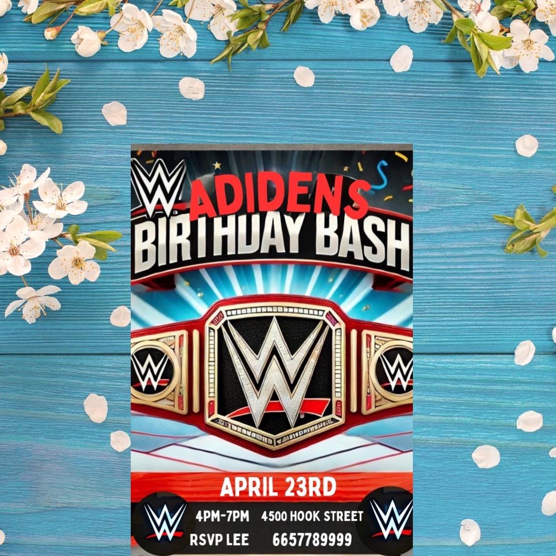 WWE Editable Birthday Invitations - Etsy