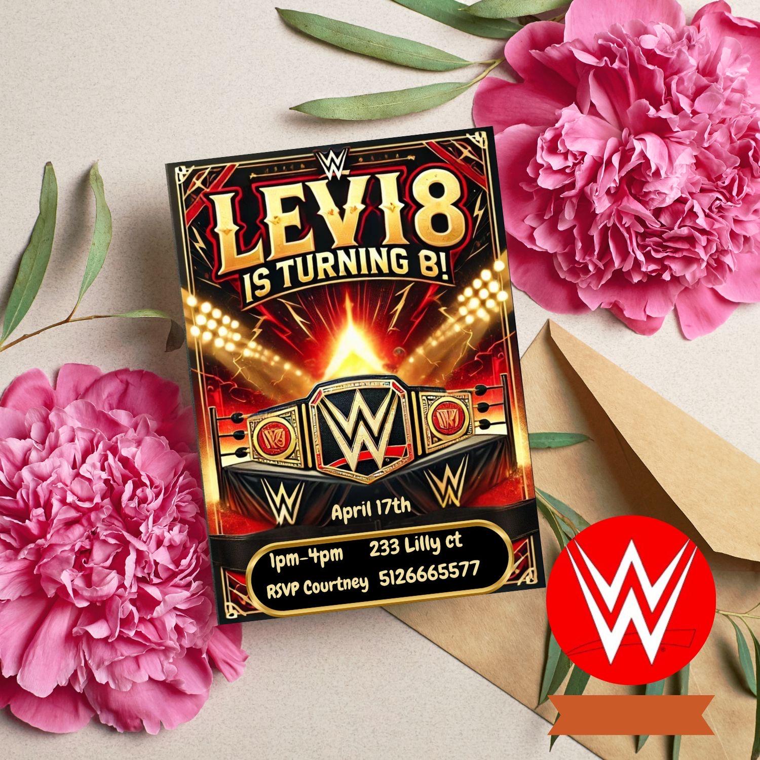 Editable WWE Birthday Invitations - Etsy