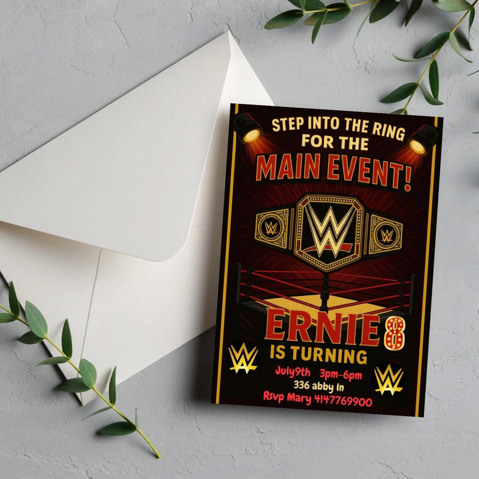 Editable Wrestling Birthday Party Invitations - Etsy
