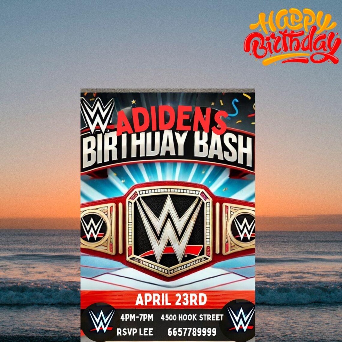 WWE Editable Birthday Invitations - Etsy