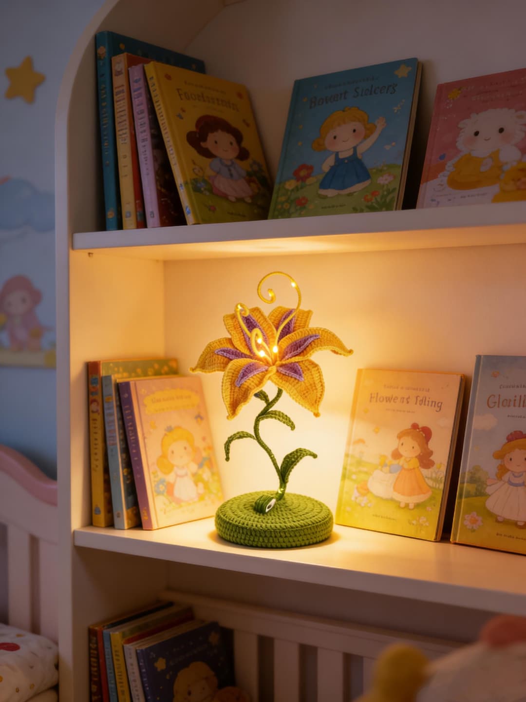 Handmade Sundrop Flower Lamp: Crochet Cotton Rapunzel Flower LED ...