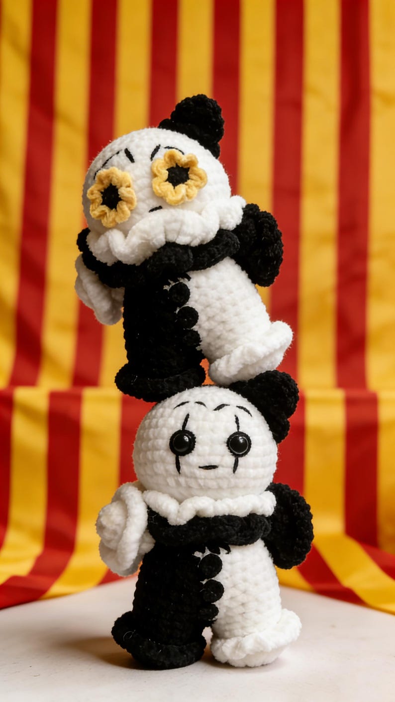 Clown Crochet Terrifier Doll: Handmade Amigurumi Stuffed Toy for ...