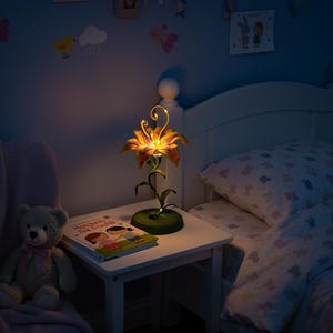 Crochet Sundrop Lily Flower Lamp: Handmade Cotton Rapunzel Flower LED ...