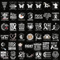 Lung Cancer Awareness SVG, White Ribbon Svg, Nobody Fights Alone, Eps ...
