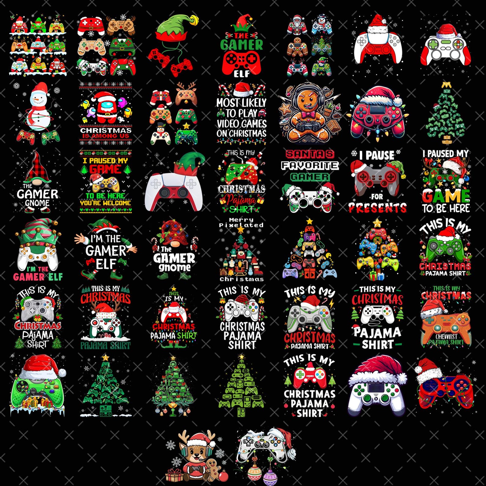 Christmas Gamer PNG Bundle, Video Game Controller Sublimation Designs ...