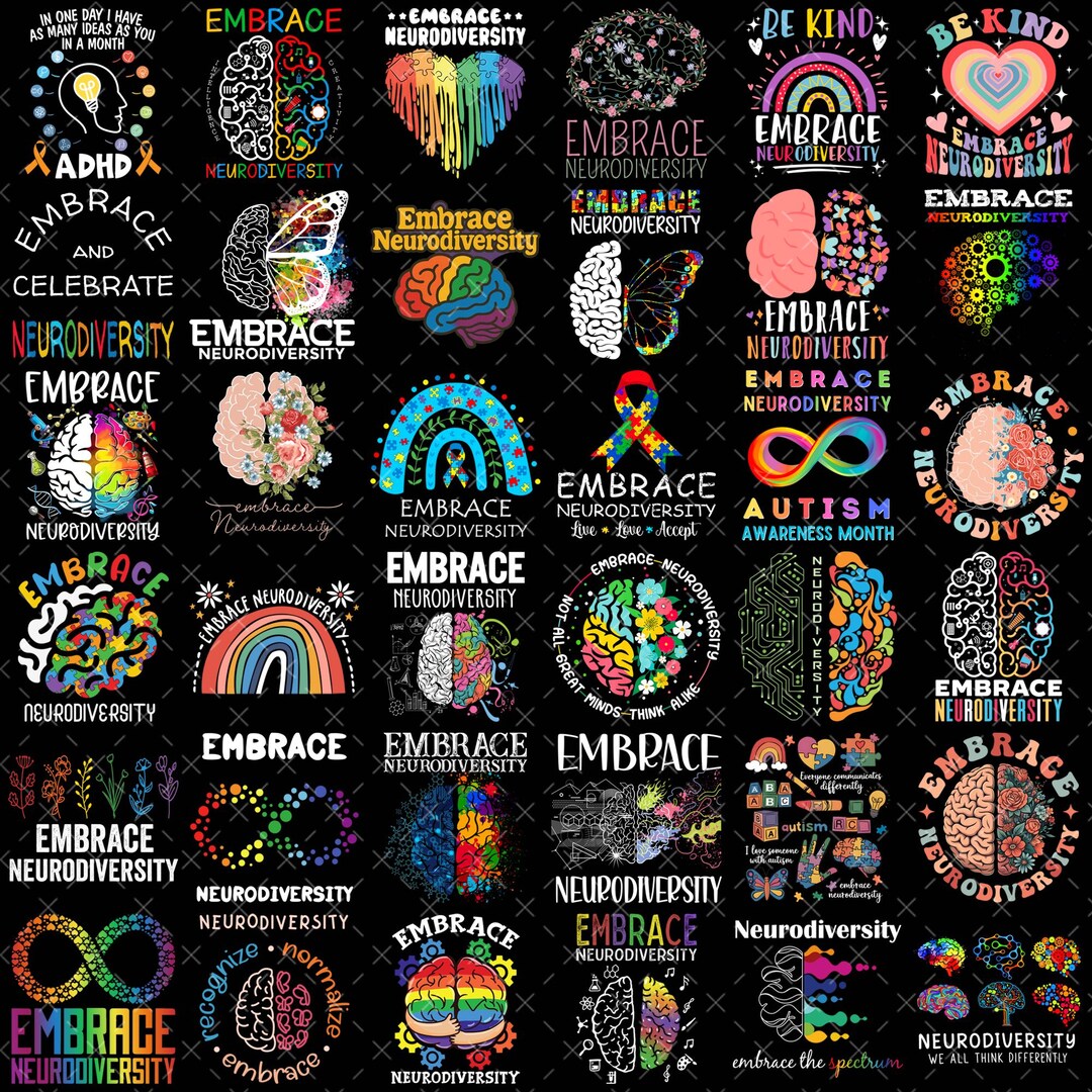 Embrace Neurodiversity Bundle Png, Autism Png, Autism Awareness Png ...