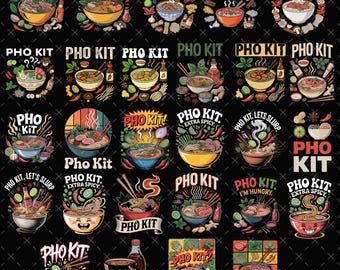 12 + Pho Kit Png, Funny Vietnamese Pho Noodles Bowl Png, Asian Foodie ...