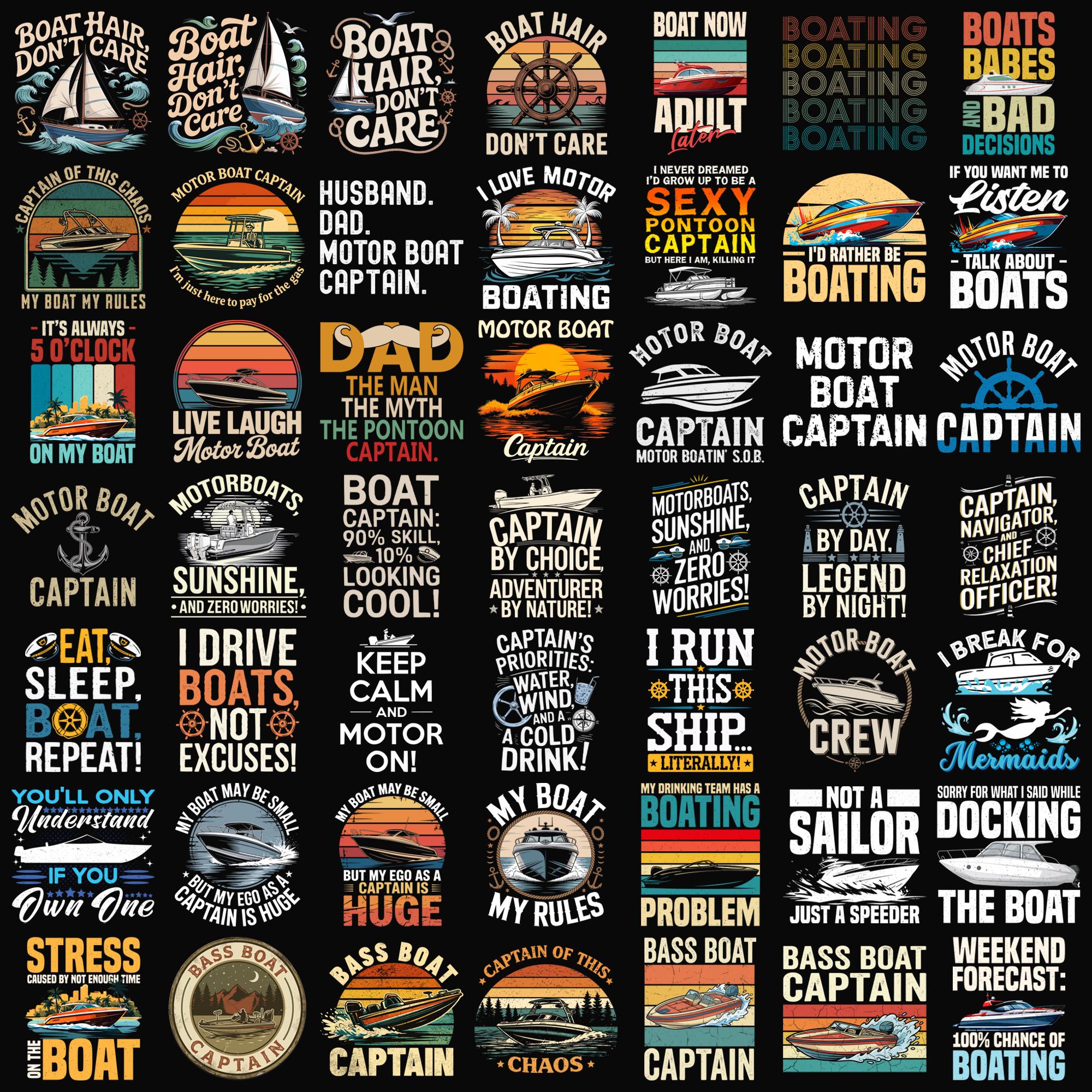 Motor Boat Captain Shirt Design | Nautical Humor Graphic | Vintage Boat ...