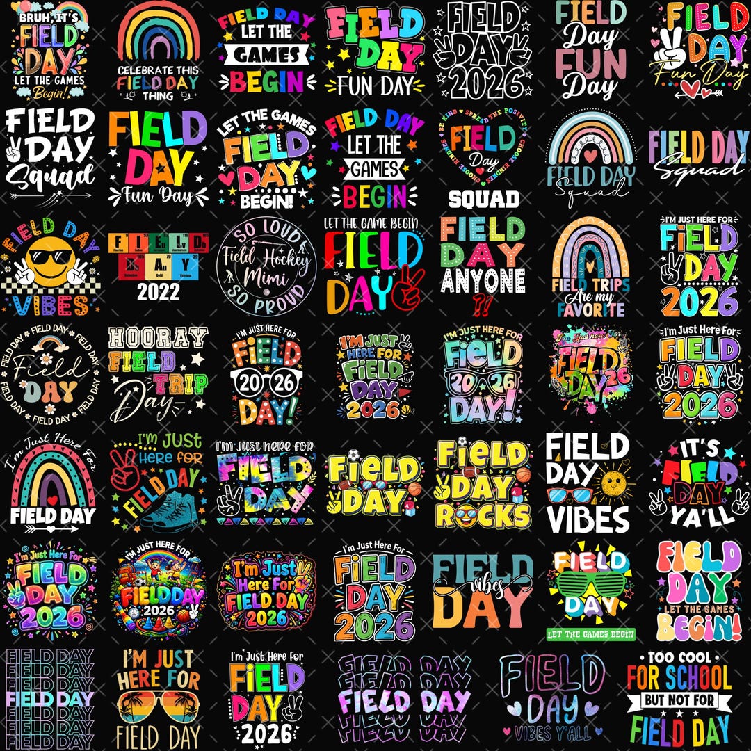 Field Day PNG Bundle, Let the Games Begin 2026 PNG, Colorful School ...
