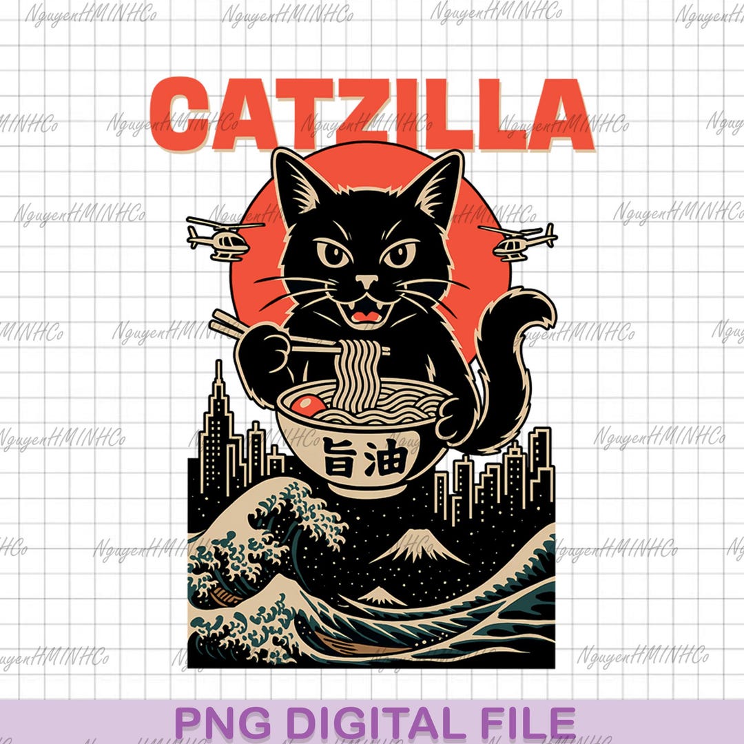 Catzilla Png| Purrfect Godzilla Png | Cat Eps | Humor Humour Funny Png ...