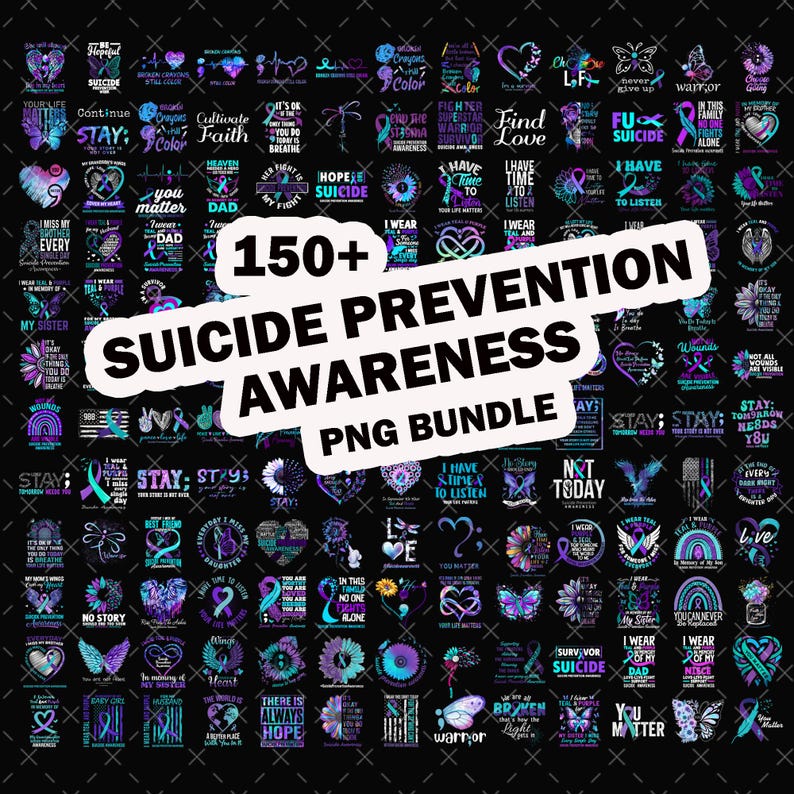 150+ Suicide Png Designs Bundle, Suicidal Prevention Png, Ribbon ...