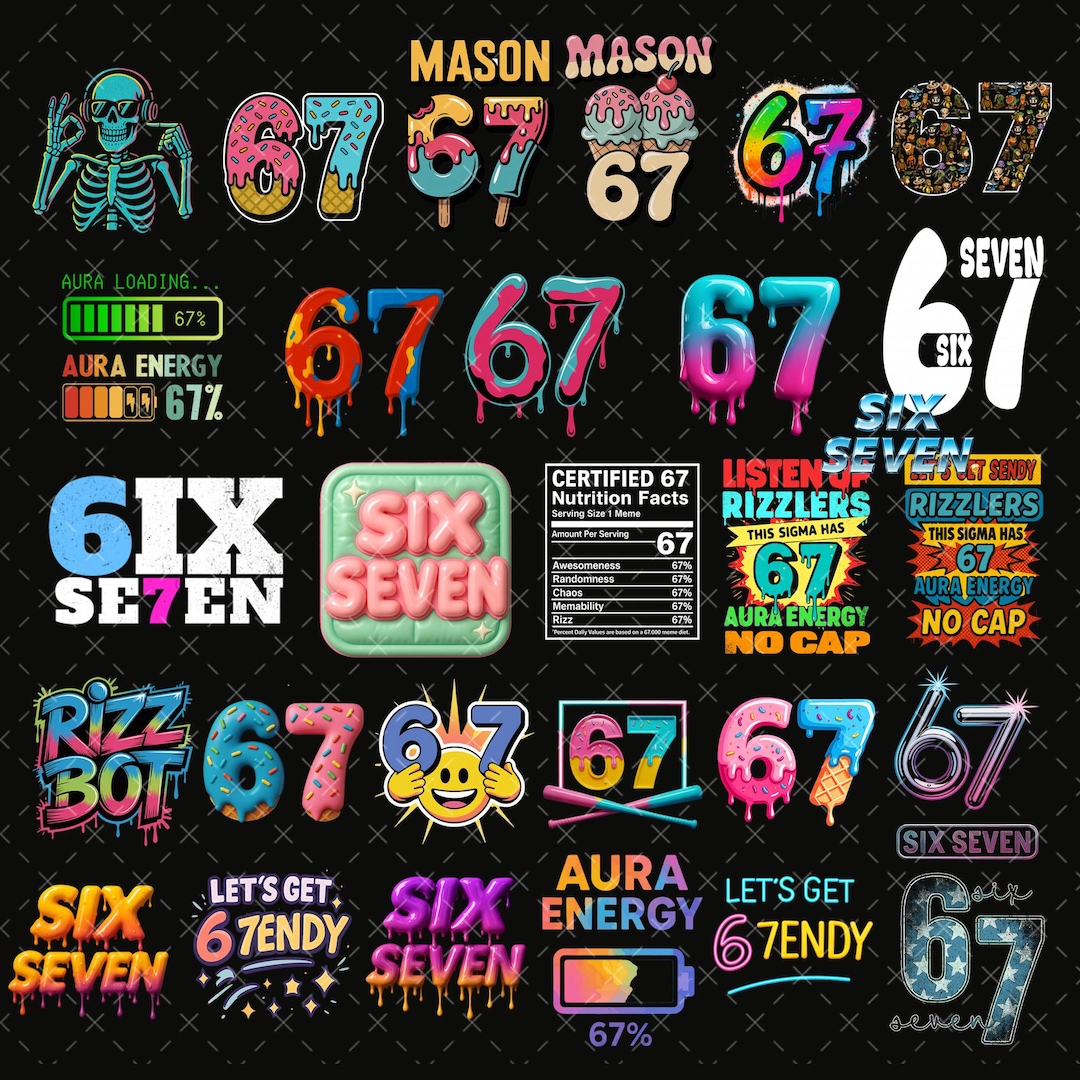 30 Six Seven 6 7 Meme PNG, Viral Tiktok Phrase Funny Saying PNG ...