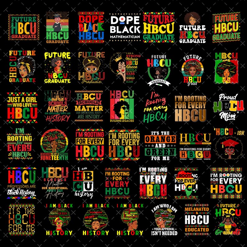40+ HBCU Black History Bundle Png,black History Png,afro American Png ...