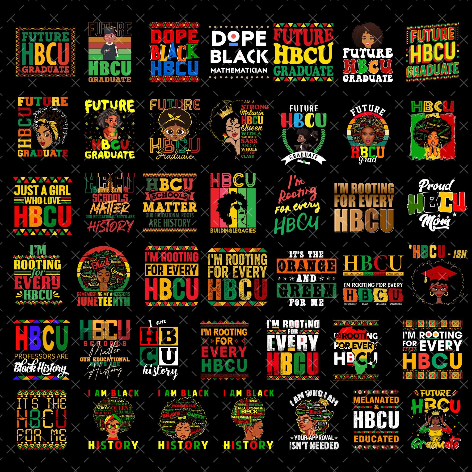 40+ HBCU Black History Bundle Png,black History Png,afro American Png ...