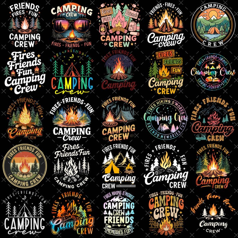 Friends Fires Fun Camping PNG Bundle, Camping Crew Png, Camper Shirt ...