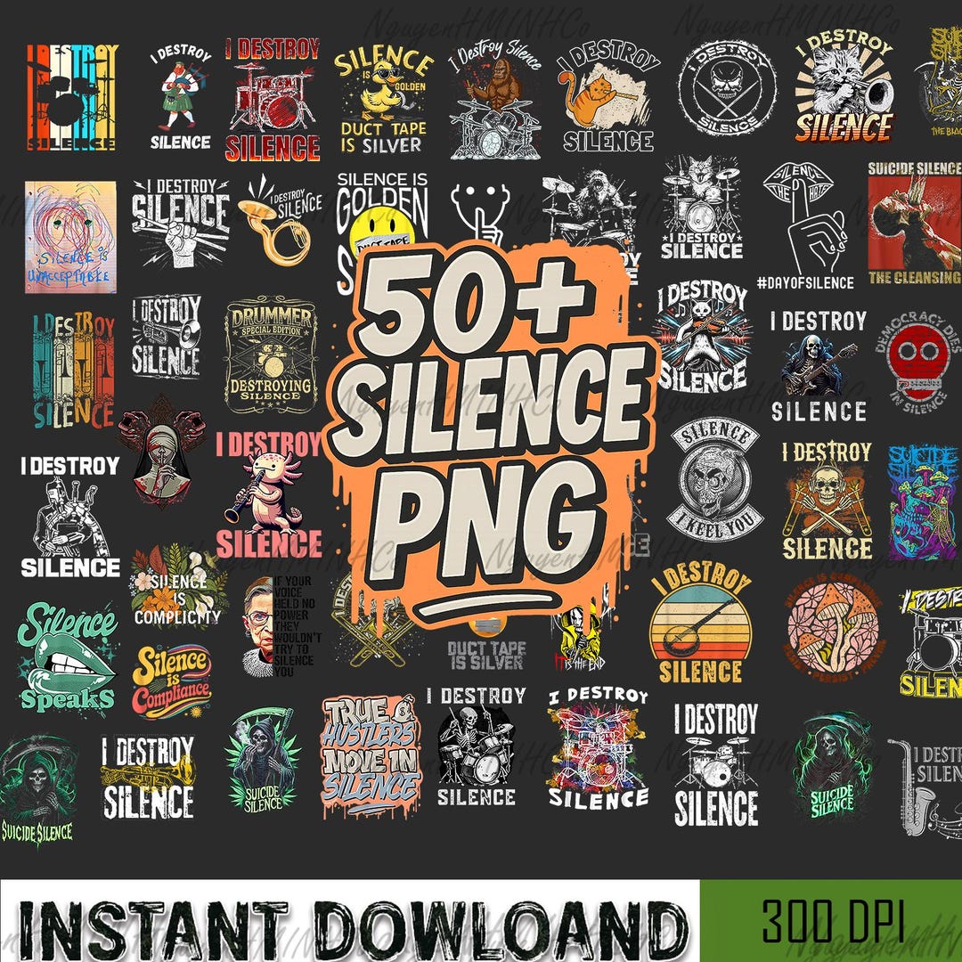 50+ Silence PNG Bundle, I Destroy Silence Digital Download, Drummer ...