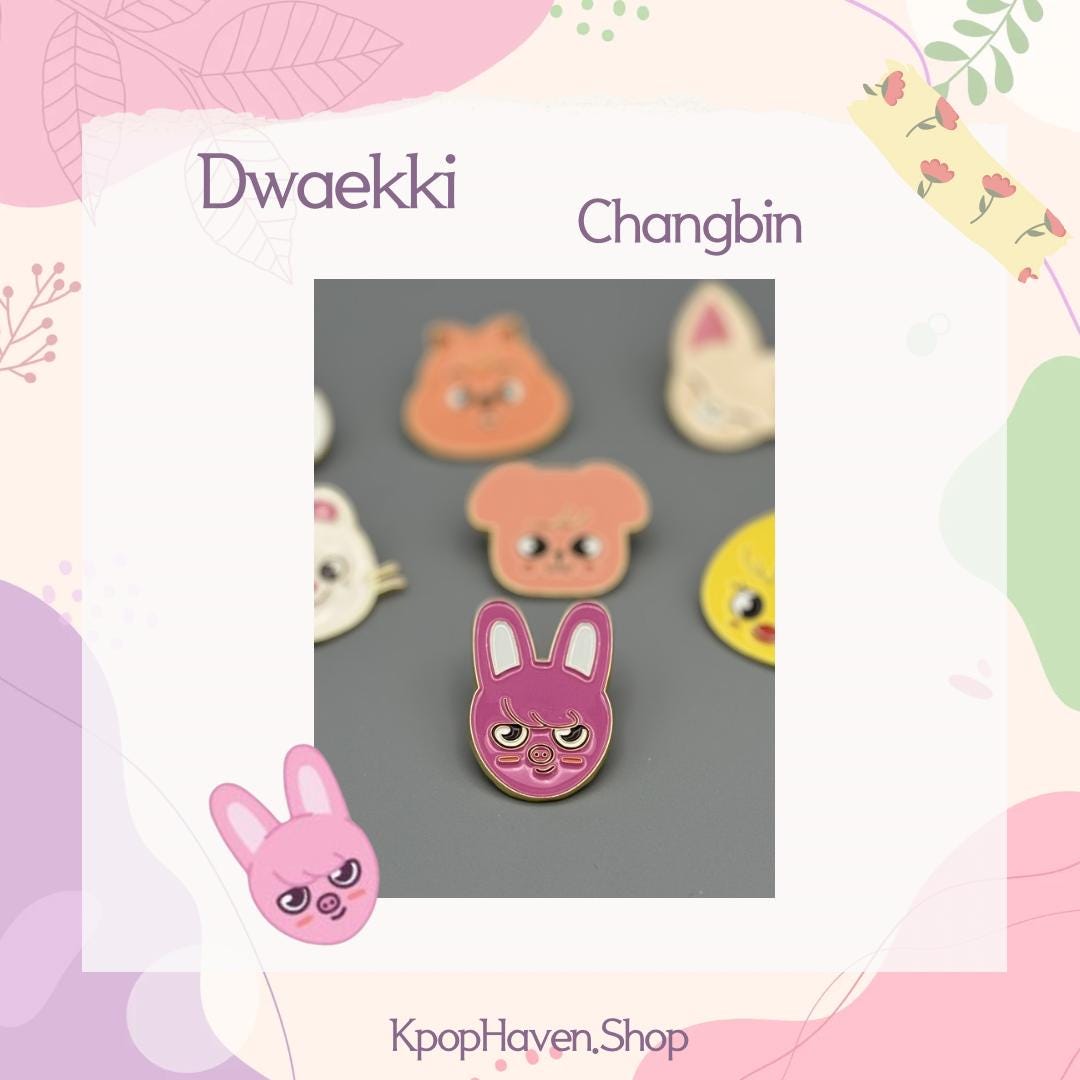 Stray Kids SKZOO Enamel Pins, Wolfchan, Bbokari, Jiniret, Dwaekki ...