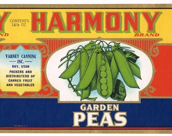 Peas Can Label - Etsy