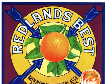 Original Vintage Citrus Crate Label 1930 Rare Rose Brand Redlands ...