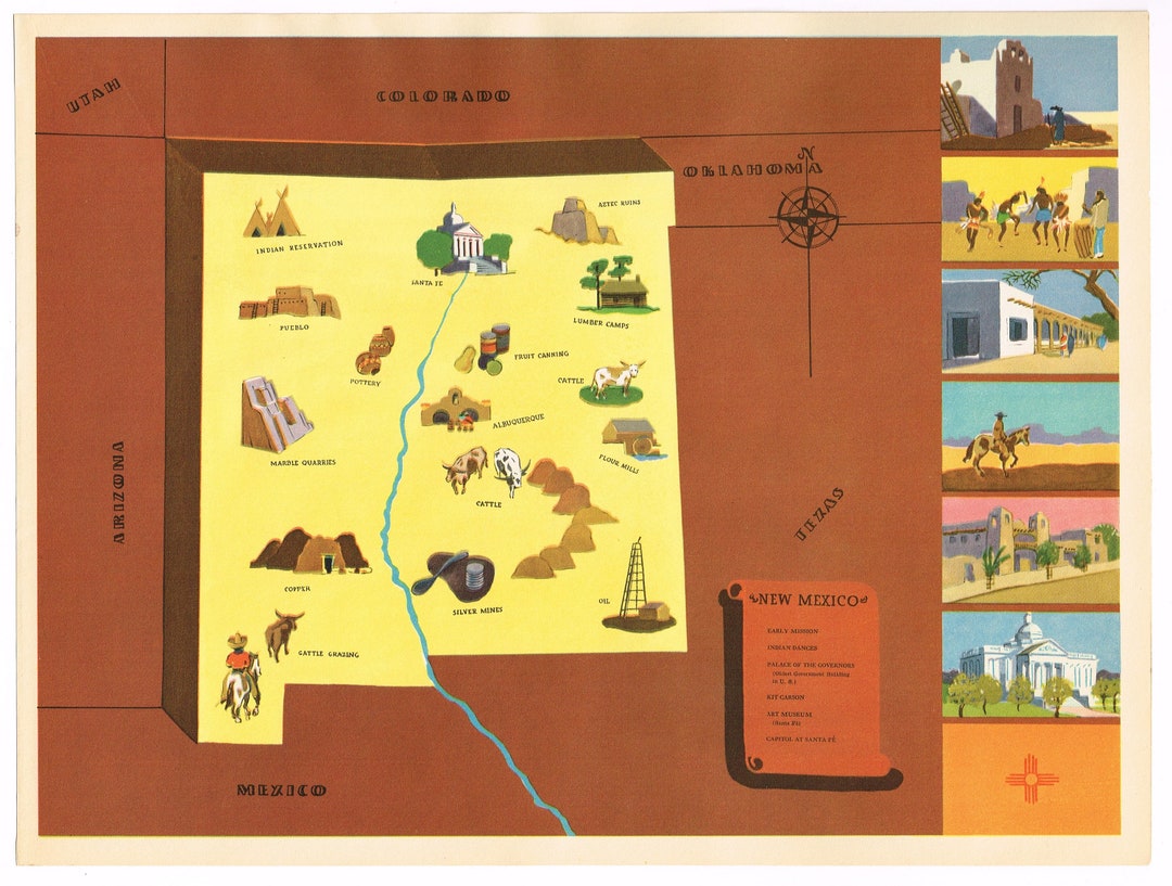 Original Vintage Norman Reeves Minimalism Map Cartoon Pictorial 1938 ...