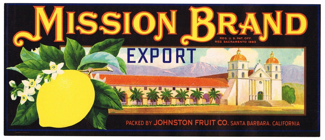Original Lemon Crate Label Santa Barbara County California - Etsy