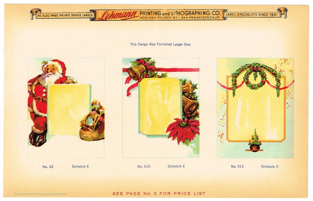 Original Vintage 1938 Salesman Sample Lehmann Printing San Francisco ...