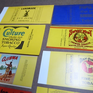 19 Different Original Vintage Tobacco Package Labels 1920s-1940s Lot ...
